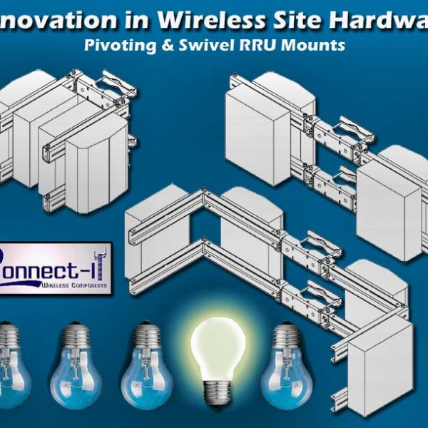New pivoting and swivel RRU mounts provide ease of radio head installs ...