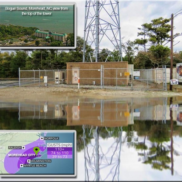 Hurricane Florence’s ‘ground zero’ cell tower starts to be battered by ...